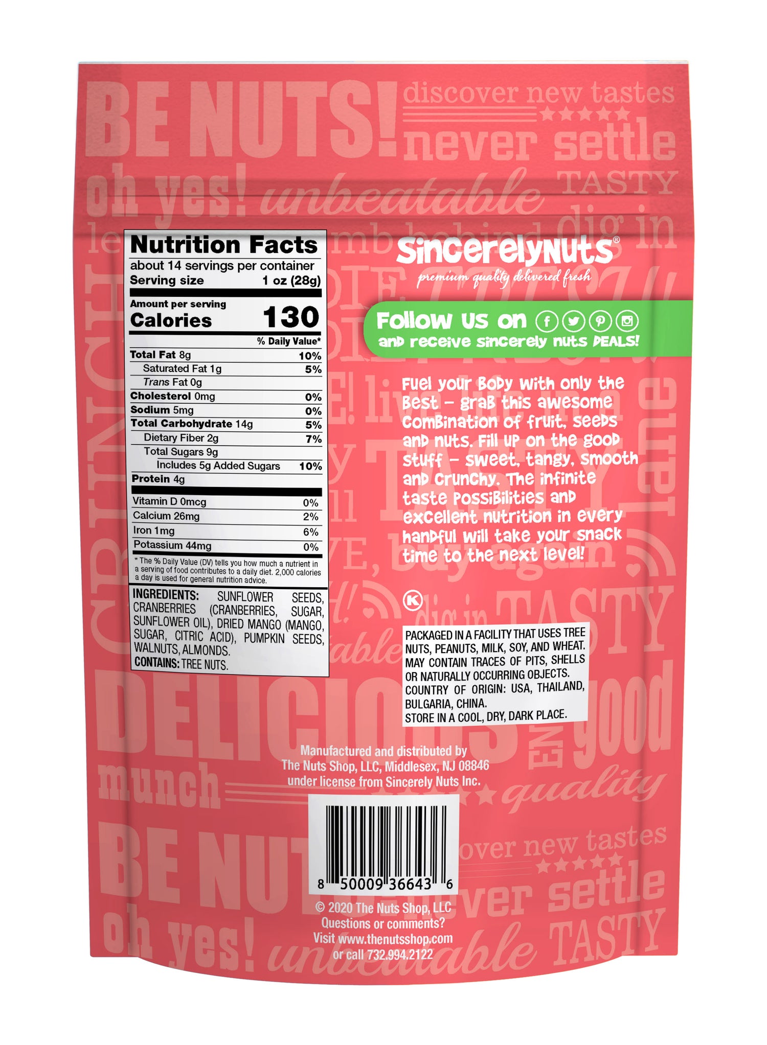Deluxe Fruit & Nut Omega 3 Mix 14 Oz. (12 Pack) – The Nuts Shop