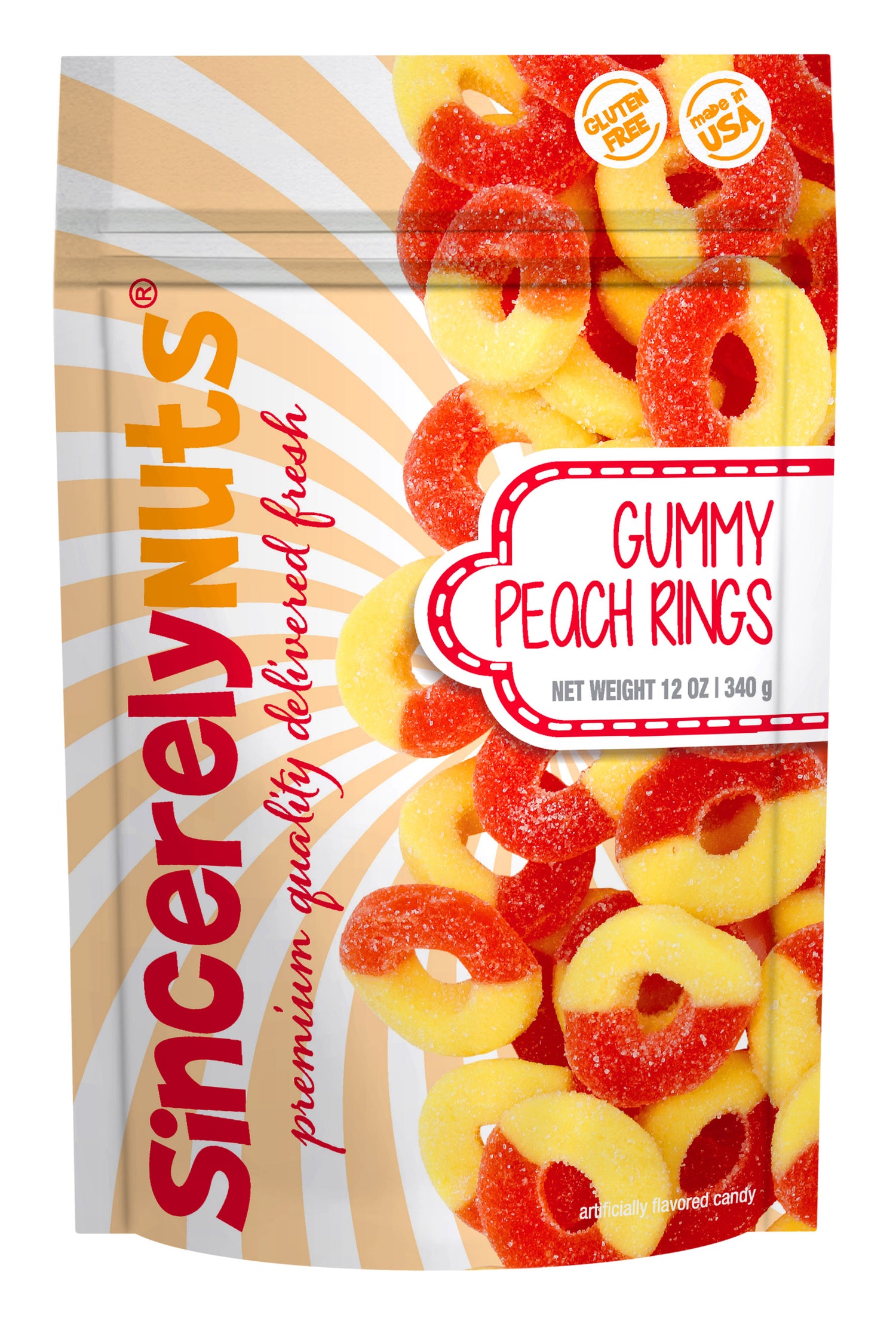 Gummy Peach Rings 12 Oz. (12 Pack) – The Nuts Shop