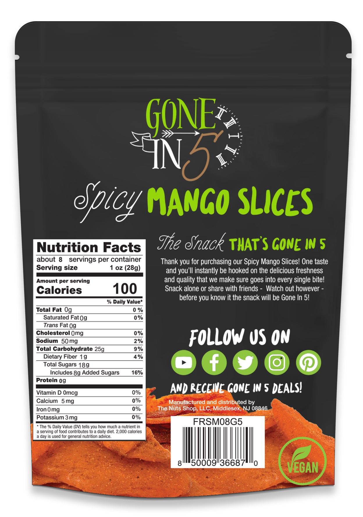 Spicy Mango Slices 7.5 Oz. (12 Pack) – The Nuts Shop