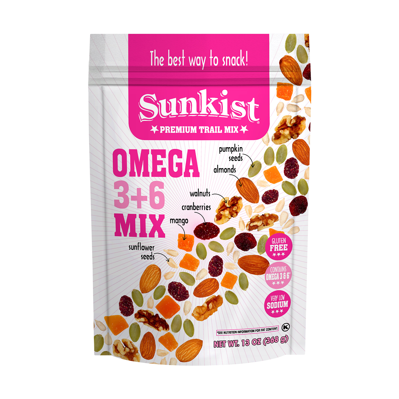 Sunkist® Omega 3+6 Trail Mix 13 Oz (12 Pack) – The Nuts Shop